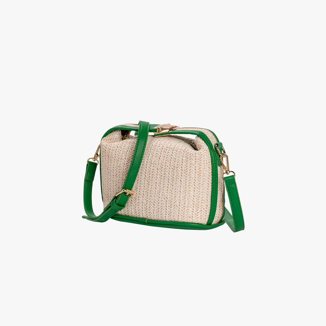 Poppy Mini Straw Crossbody – Olives