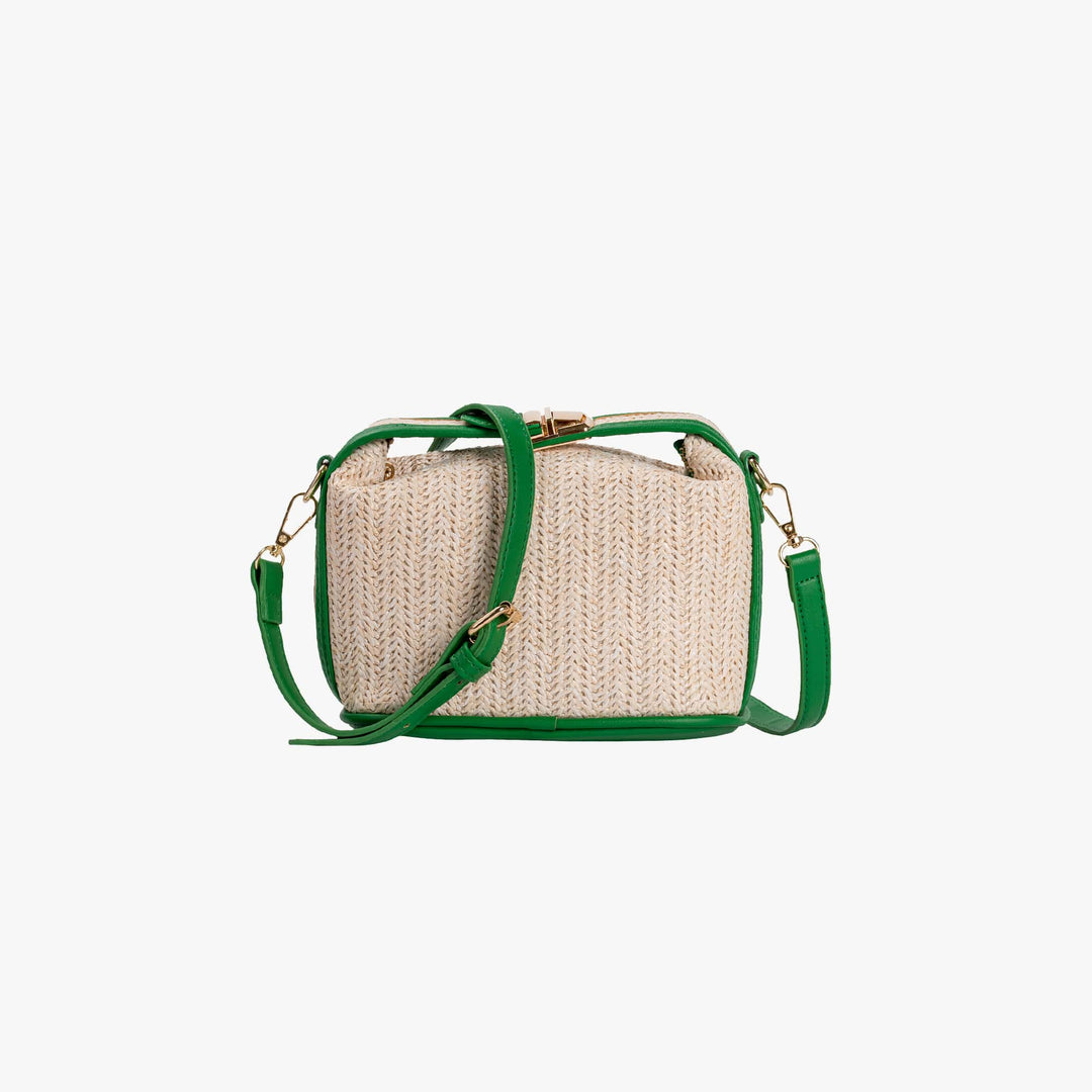 Poppy Mini Straw Crossbody – Olives