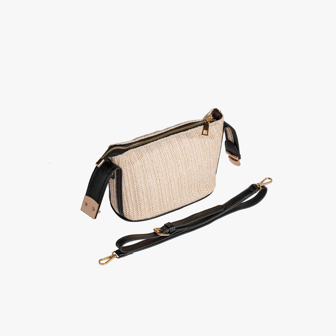 Poppy Mini Straw Crossbody – Olives