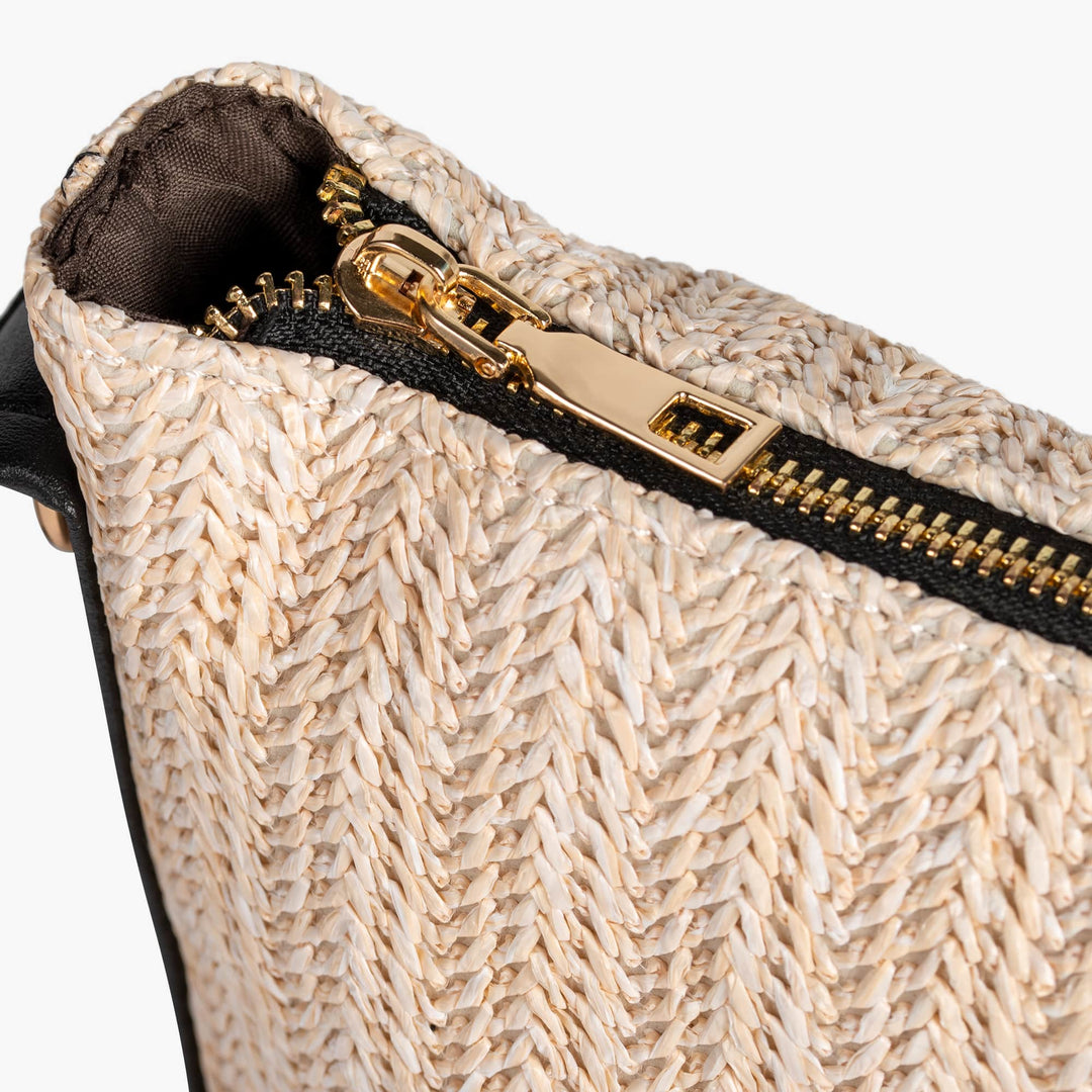 Poppy Mini Straw Crossbody – Olives