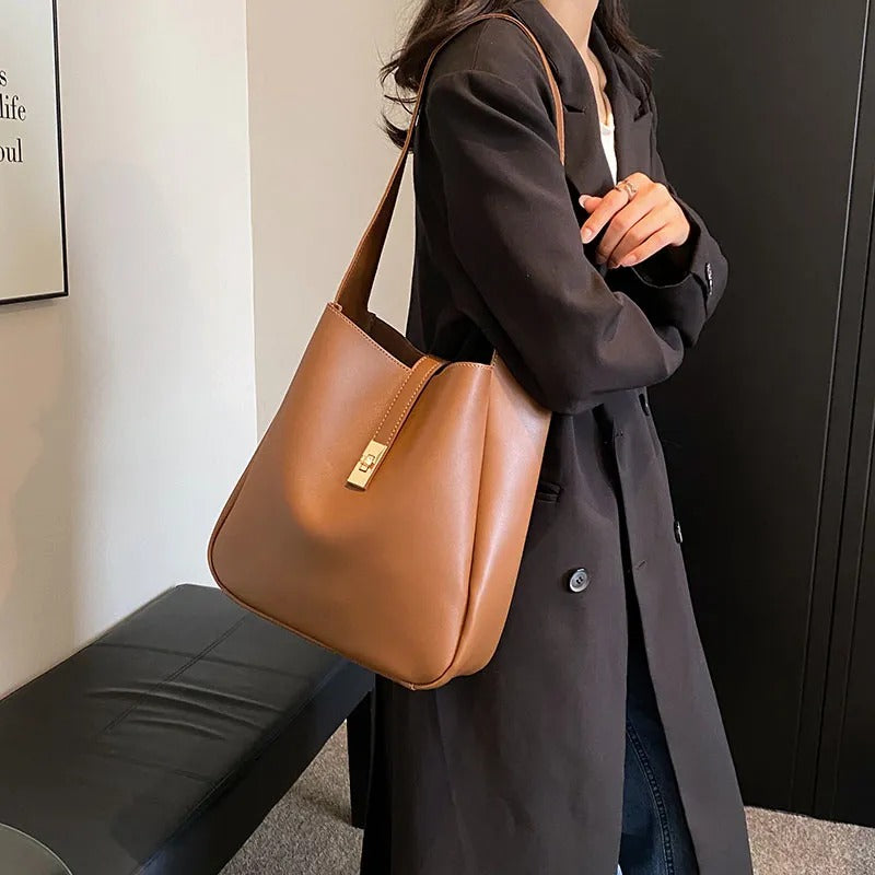 Bea Turn Lock Shoulder Bag – Olives