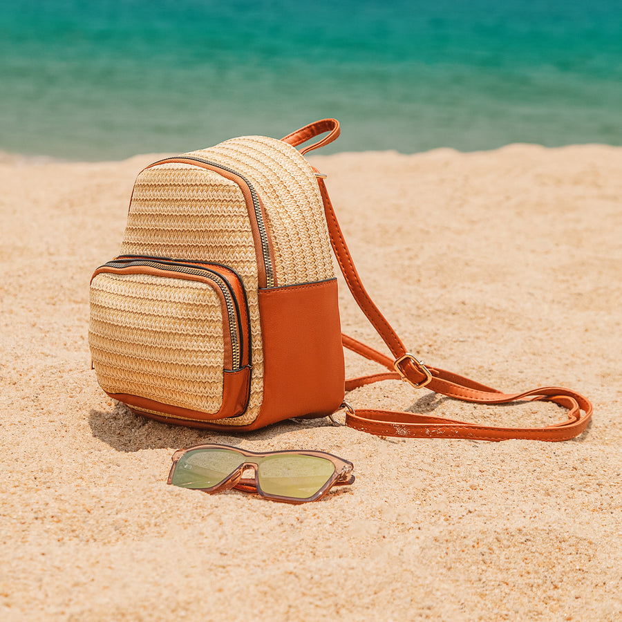 Olives Mini Straw Backpack